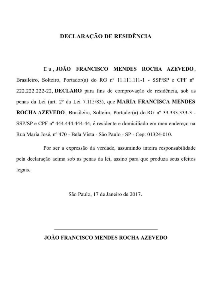 Modelo De Declaracao Para O Banco Modelo De Declaracao Para O Banco